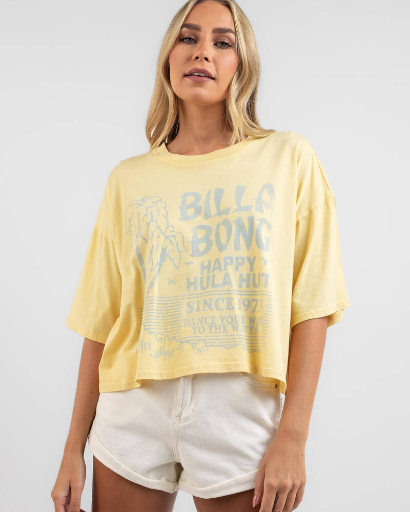 Shop Billabong Hula Hut Cropped T-Shirt In Sol Rise - Fast Shipping ...