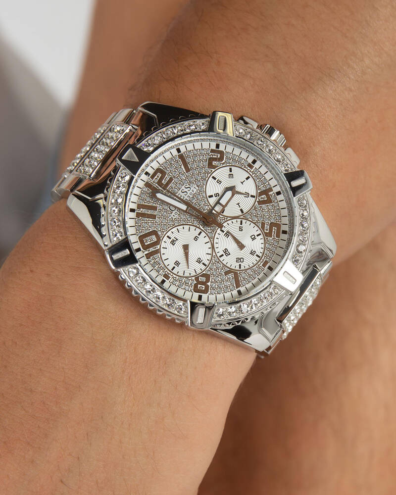Shop GUESS Frontier Watch In Silver/silver - Fast Shipping & Easy ...