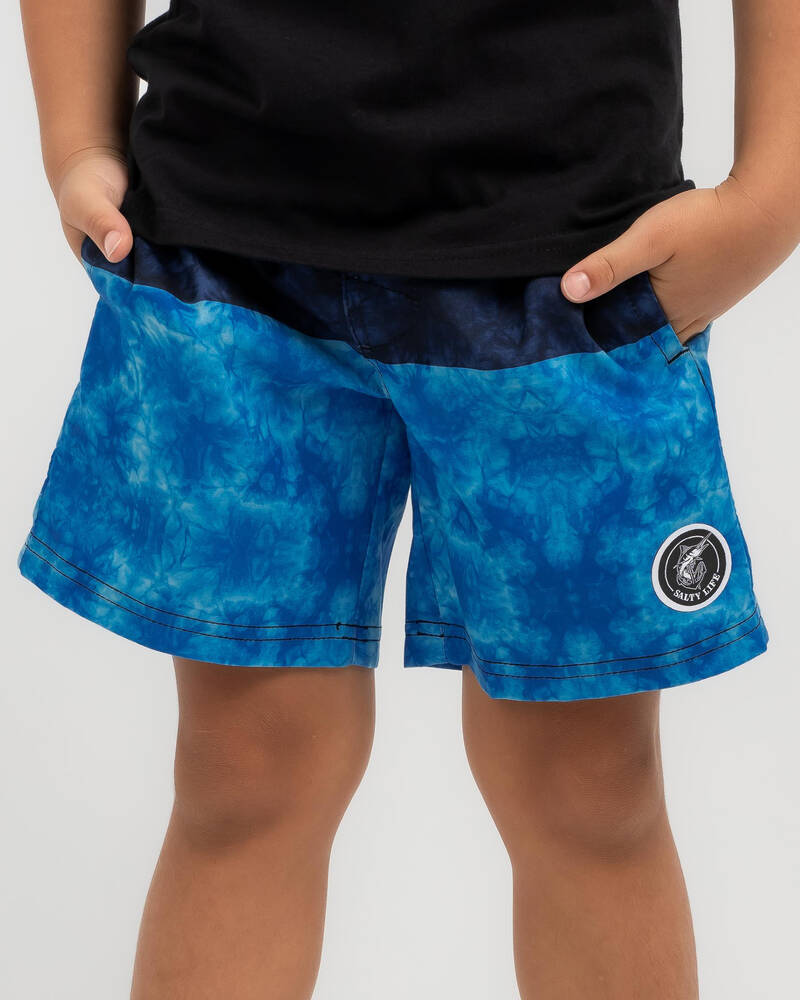 Shop Salty Life Toddlers' Duo Mully Shorts In Navy/light Blue - Fast ...