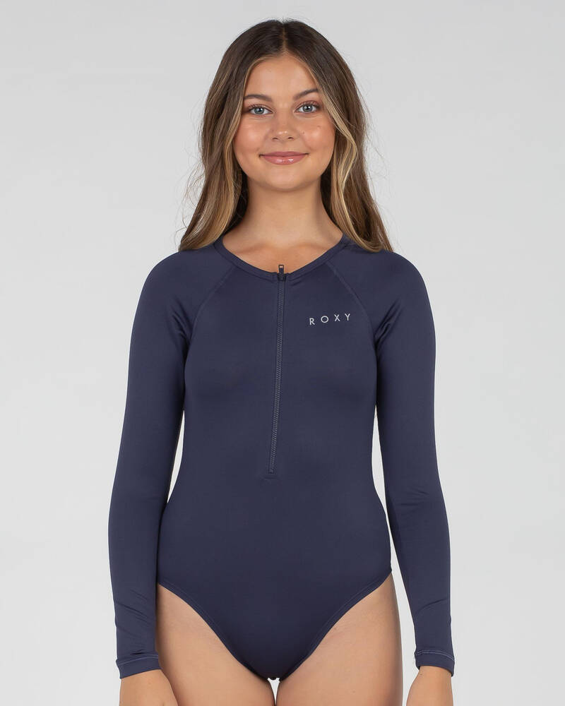 Shop Roxy Girls' Riding Times Long Sleeve Surfsuit In Mood Indigo - Fast Shipping & Easy Returns ...