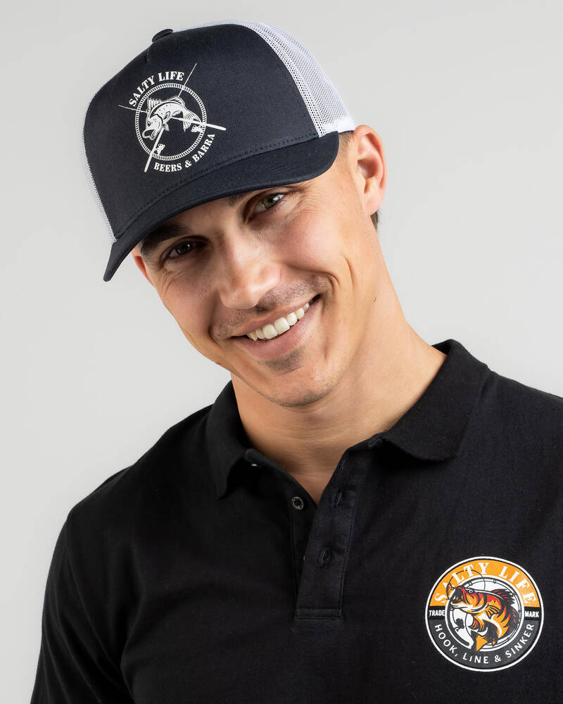 Shop Salty Life Catch Trucker Cap In Navy - Fast Shipping & Easy ...