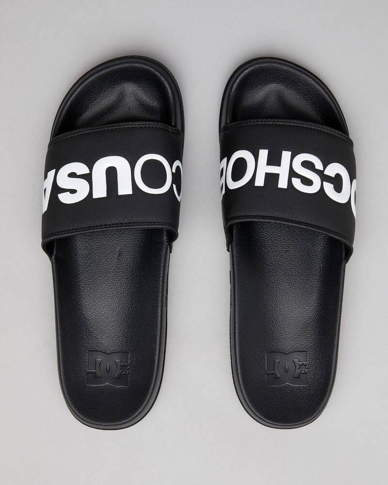 Shop DC Shoes DC Slides In Black/white - Fast Shipping & Easy Returns ...