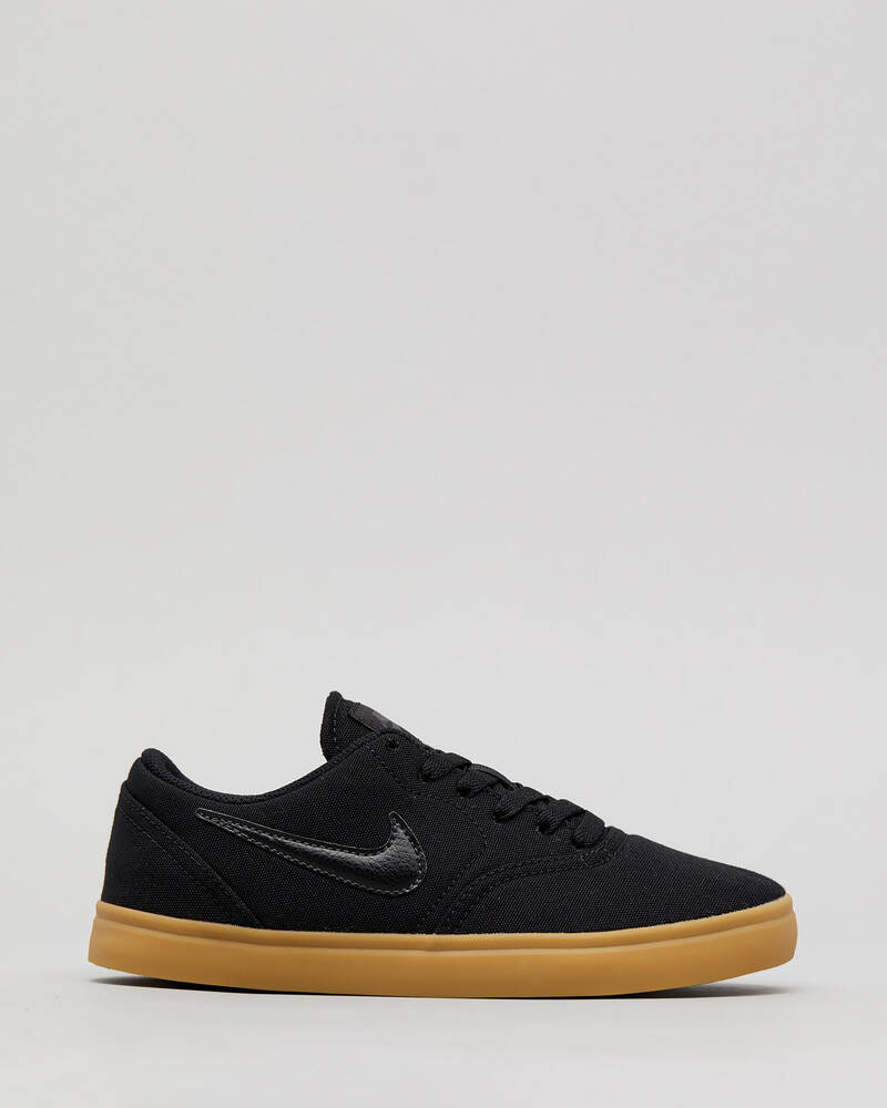 Shop Nike Boys' Check Shoes In Black/black-gum - Fast Shipping & Easy ...