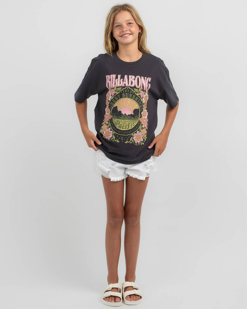 Shop Billabong Girls' Best Sunshine T-Shirt In Black Sands - Fast ...