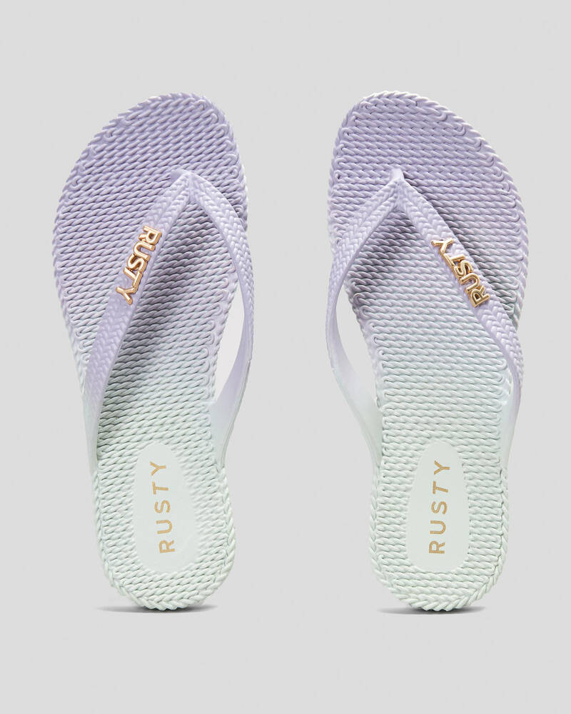 Shop Rusty Girls' Palm Springs Thongs In Pastel Lilac/fresh Mint - Fast ...