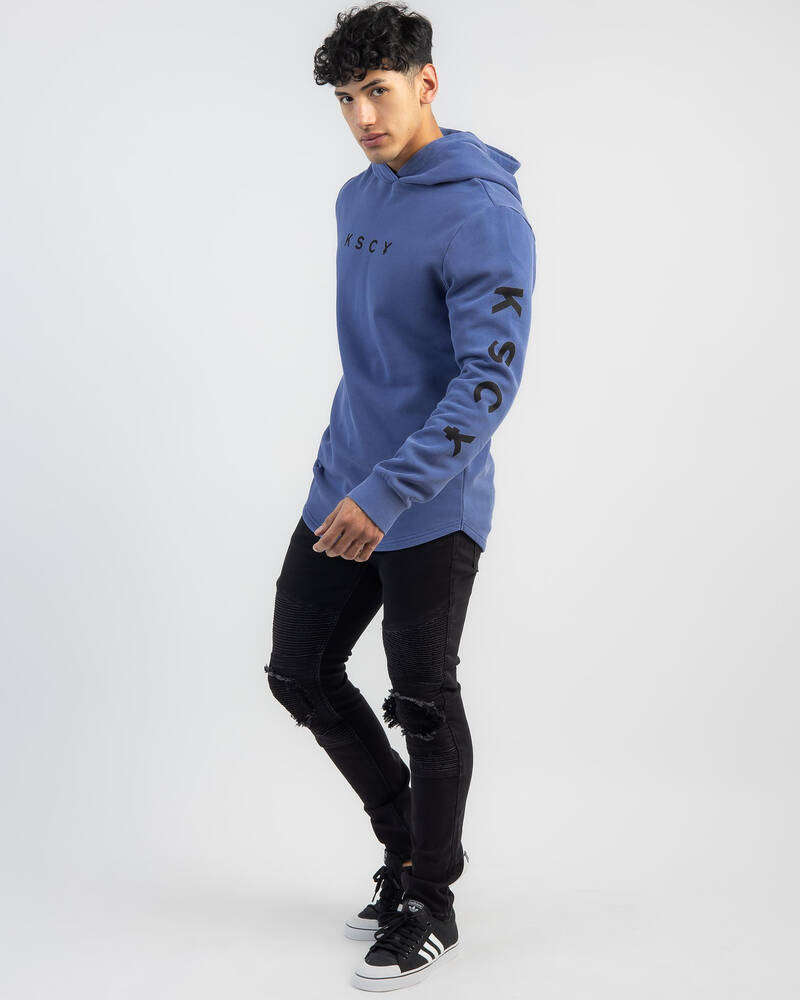 Shop Kiss Chacey Goldcrest Dual Curved Hoodie In Pigment Coastal Blue - Fast Shipping & Easy ...
