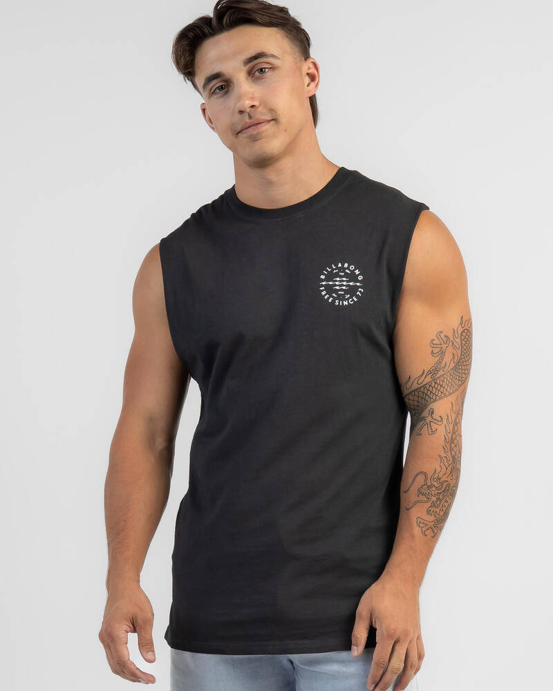 Shop Billabong Big Wave Daz Muscle Tank In Black - Fast Shipping & Easy ...