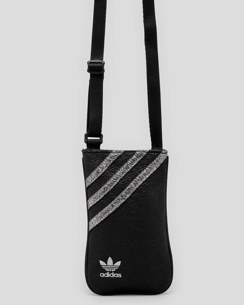Shop adidas Pouch Crossbody Bag In Black/silver Metallic - Fast ...