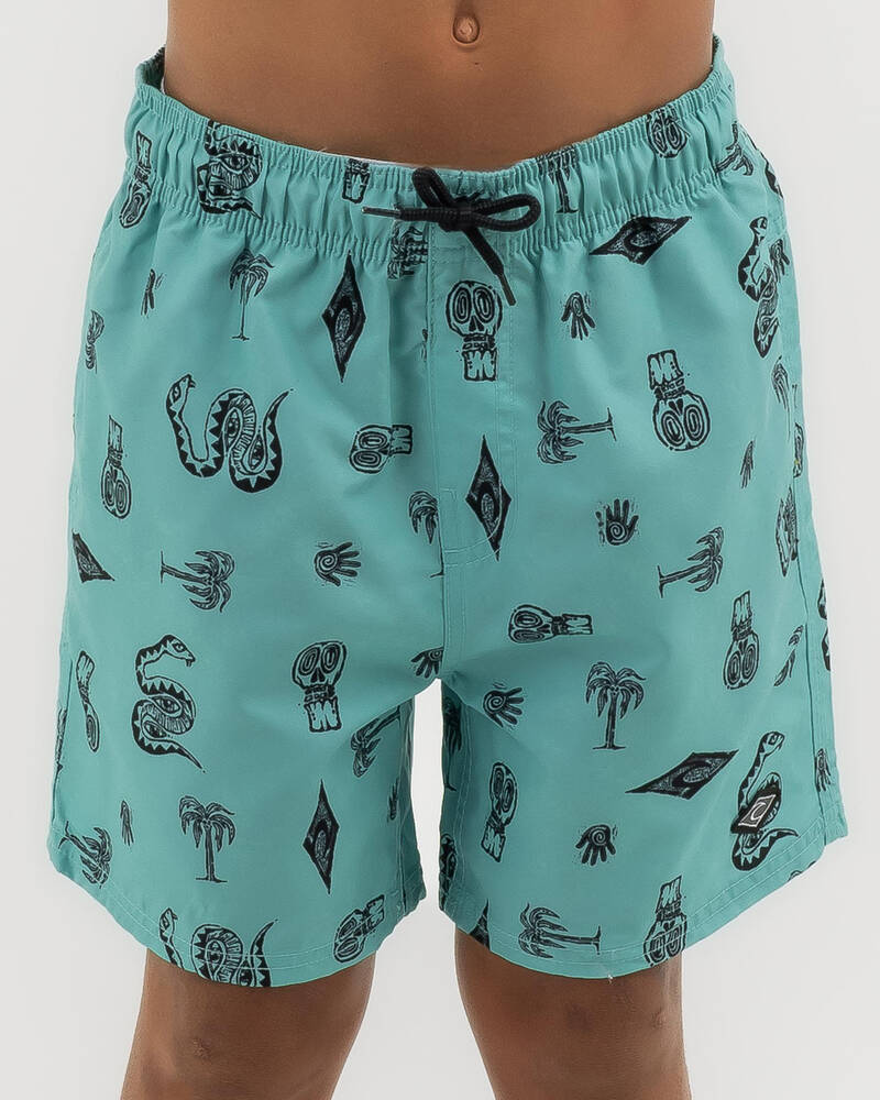 Shop Rip Curl Boys' Lost Islands Motif Board Shorts In Aqua - Fast ...