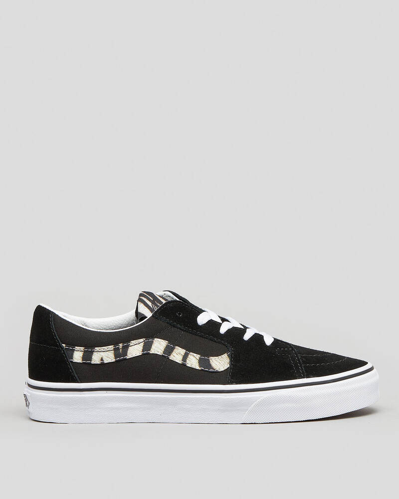 Shop Vans Womens Sk8-Low Shoes In Animal Sidestripe Black Zebra - Fast ...