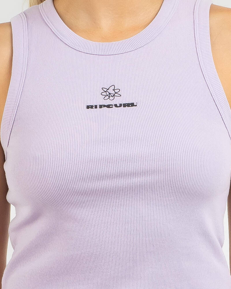 Shop Rip Curl Sonic Bloom Rib Tank Top In Lilac - Fast Shipping & Easy ...