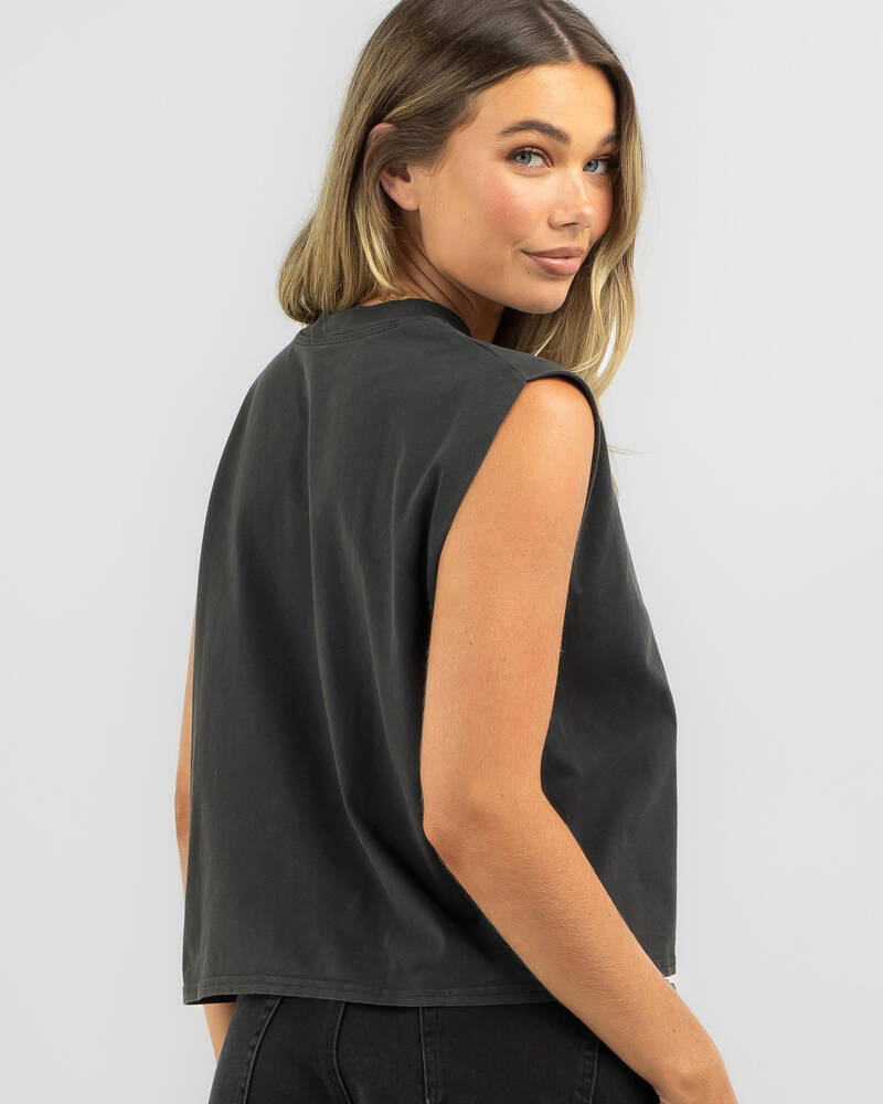 Shop Volcom Stonesie Tank Top In Vintage Black - Fast Shipping & Easy ...