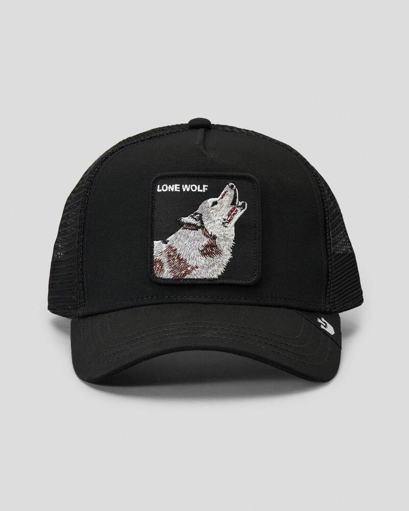 Shop Goorin Bros The Lone Wolf Trucker Cap In Black - Fast Shipping ...