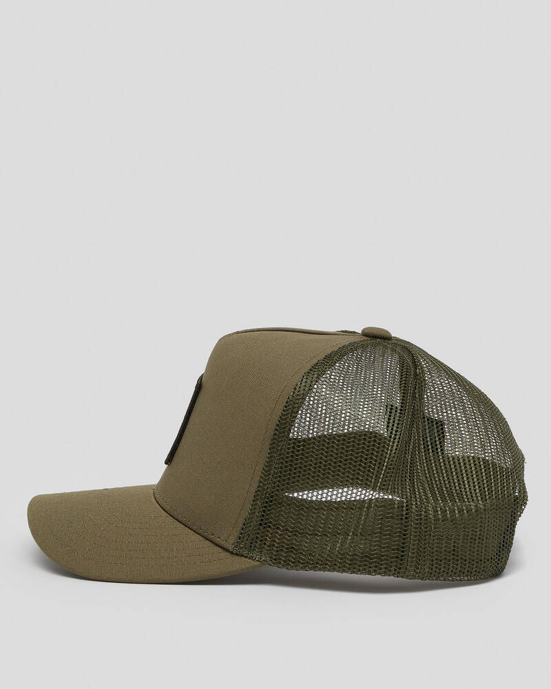 Shop Brixton Alpha Block X C MP Mesh Cap In Miltary Olive/miltary Olive ...