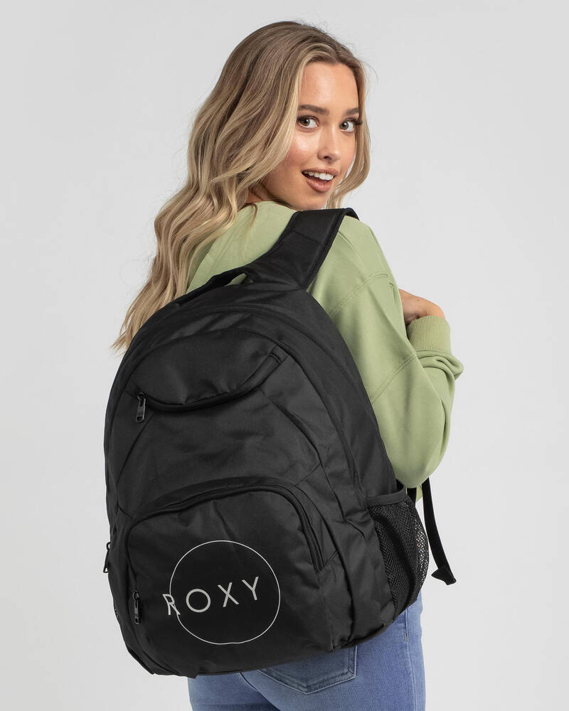 Shop Roxy Shadow Swell Solid Logo Backpack In Anthracite - Fast ...