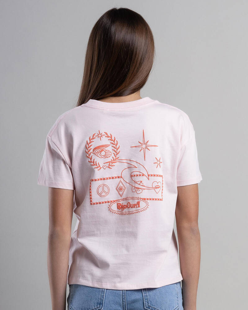 Shop Rip Curl Girls' Summer Solstice T-shirt In Light Pink - Fast ...