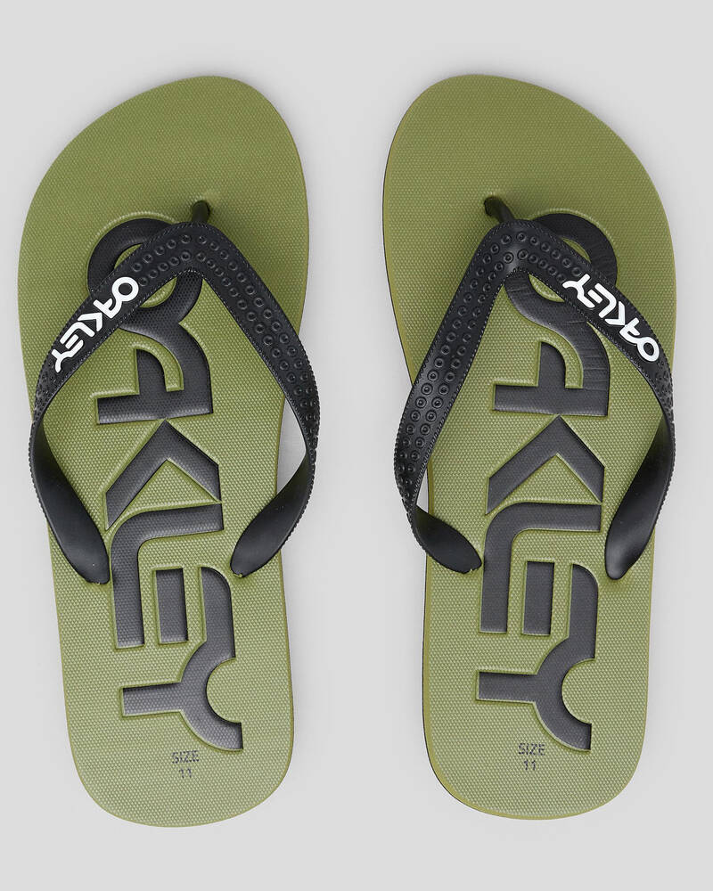 Shop Oakley College Flip Flop Thongs In New Dark Brush - Fast Shipping ...