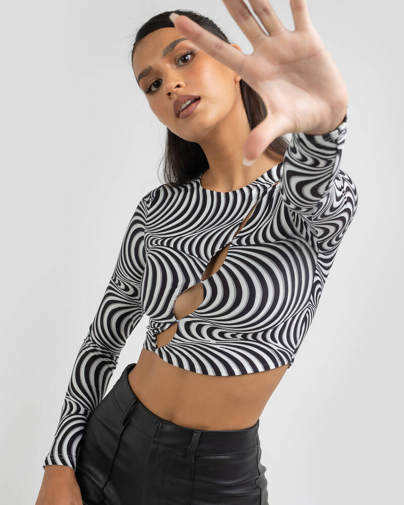 Shop Ava And Ever Electro Top In Black/white - Fast Shipping & Easy ...