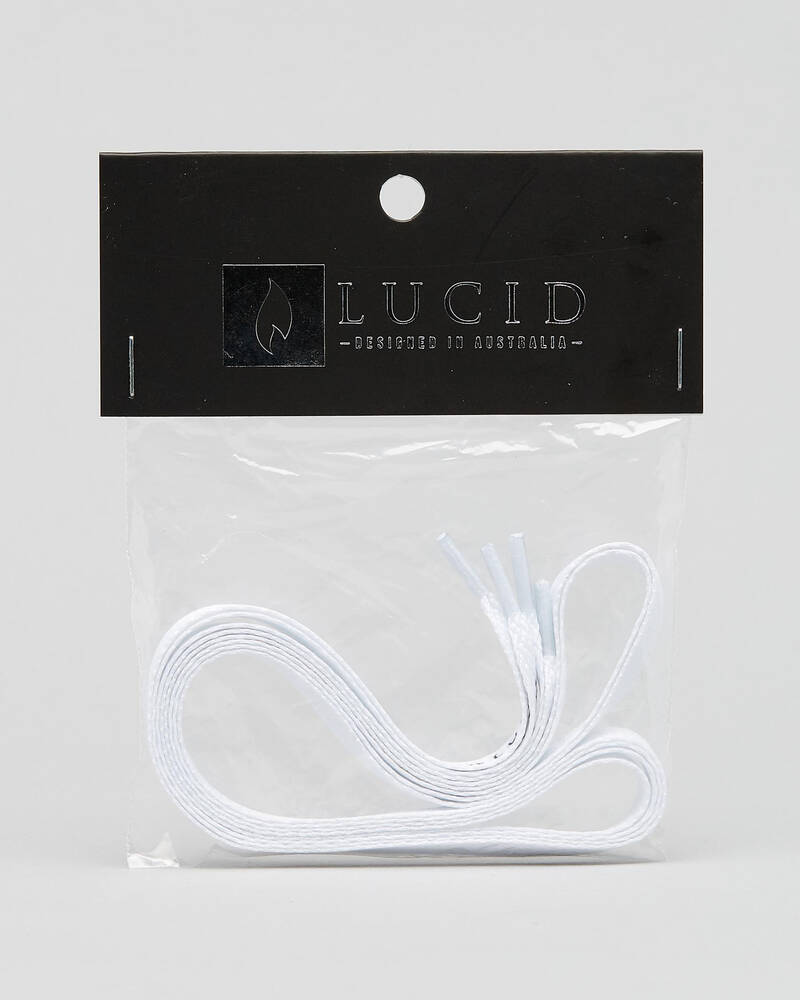 Shop Lucid Logo Shoe Laces In White/black - Fast Shipping & Easy ...
