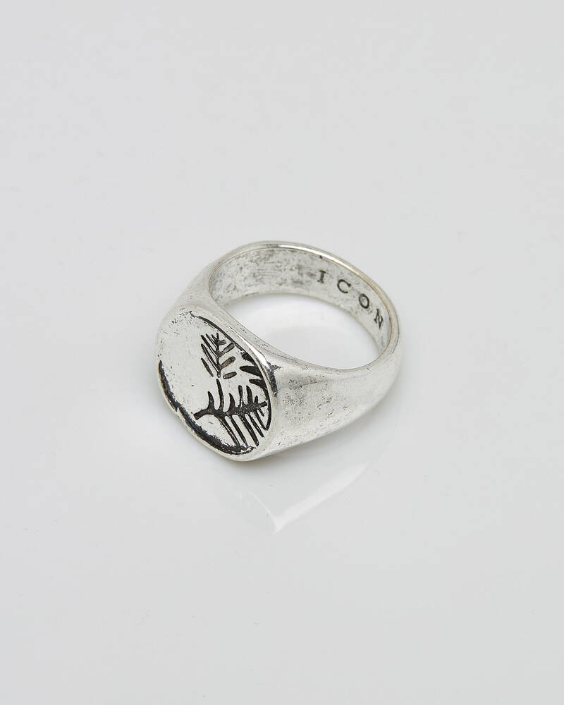 Shop Icon Brand Corazon Garden Signet Ring In Silver - Fast Shipping ...