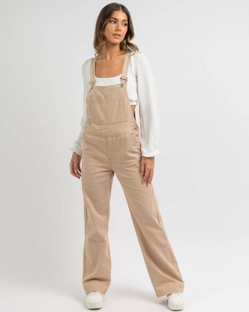Shop DESU Bliss Long Overalls In Latte - Fast Shipping & Easy Returns ...