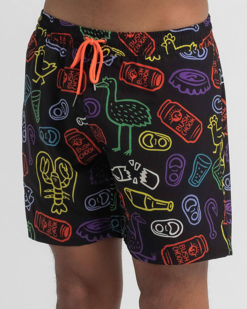 Shop Bush Chook Night Chook Board Shorts In Multi - Fast Shipping ...