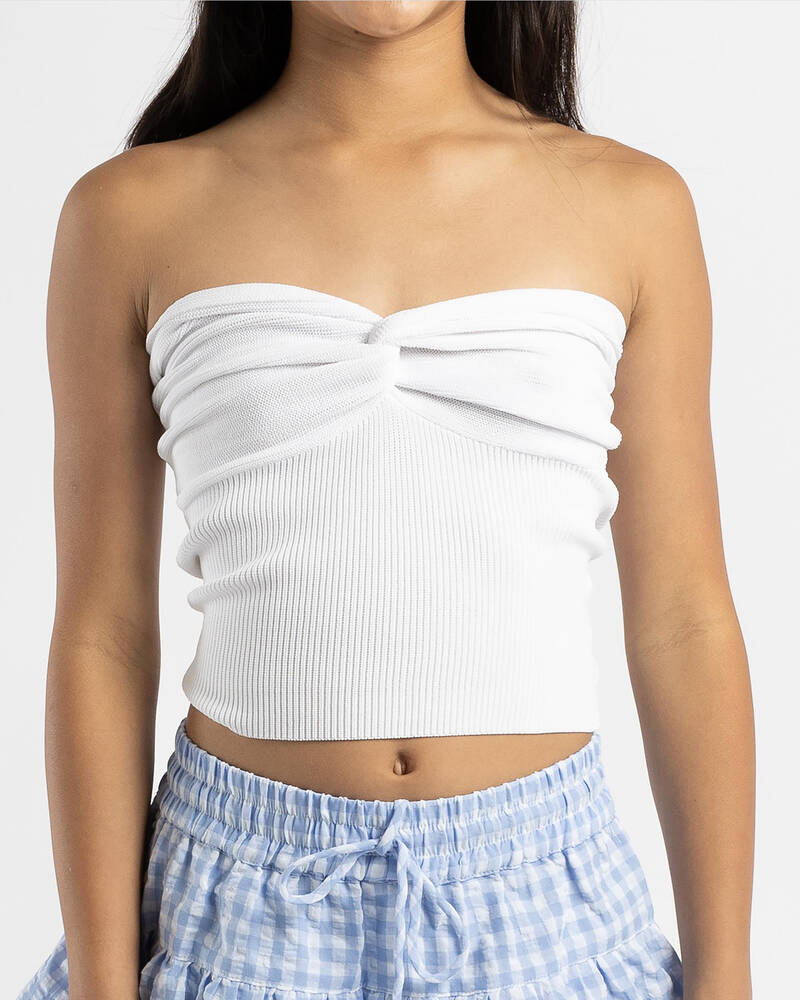 Shop Mooloola Girls' Bianca Knit Tube Top In White - Fast Shipping ...