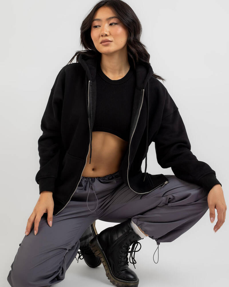 Shop Ava And Ever Freddie Zip Up Sweat In Black - Fast Shipping & Easy ...