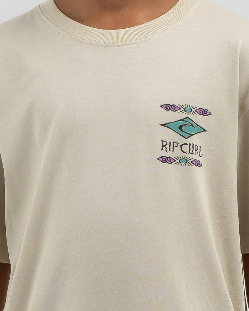 Shop Rip Curl Boys' Lost Islands Logo T-Shirt In Vintage White - Fast ...