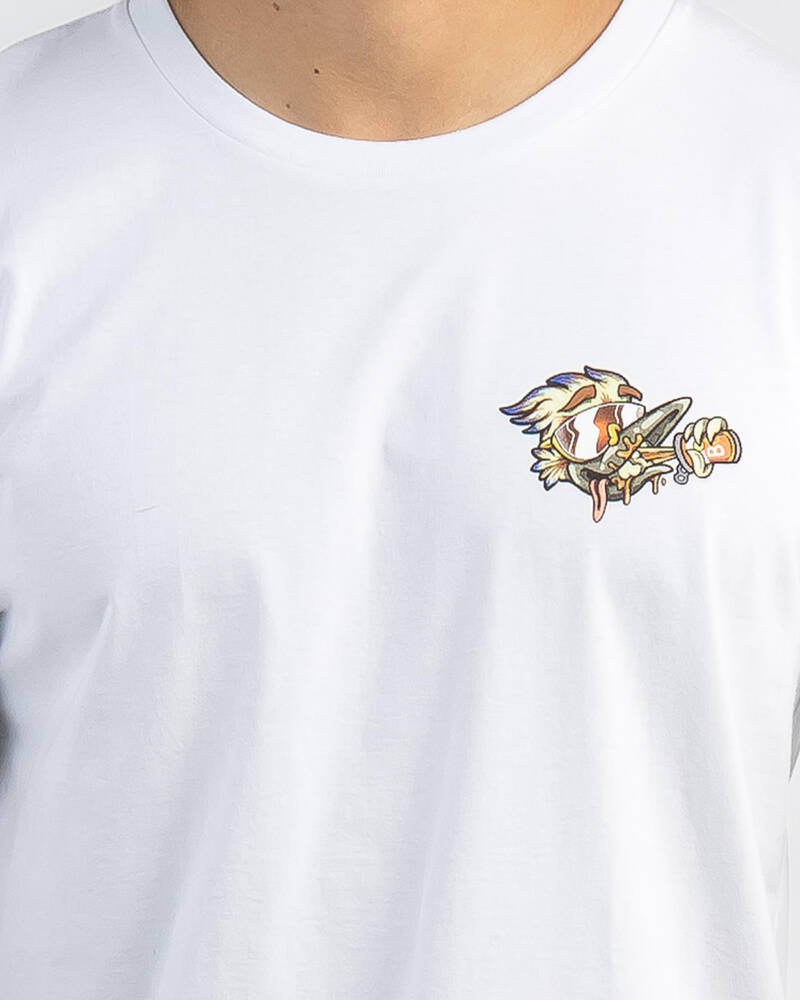 Shop Bush Chook Cooked Burra T-Shirt In White - Fast Shipping & Easy ...