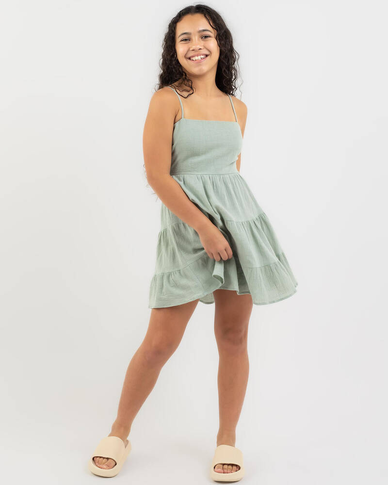 Shop Mooloola Girls' Tabetha Dress In Light Sage - Fast Shipping & Easy ...