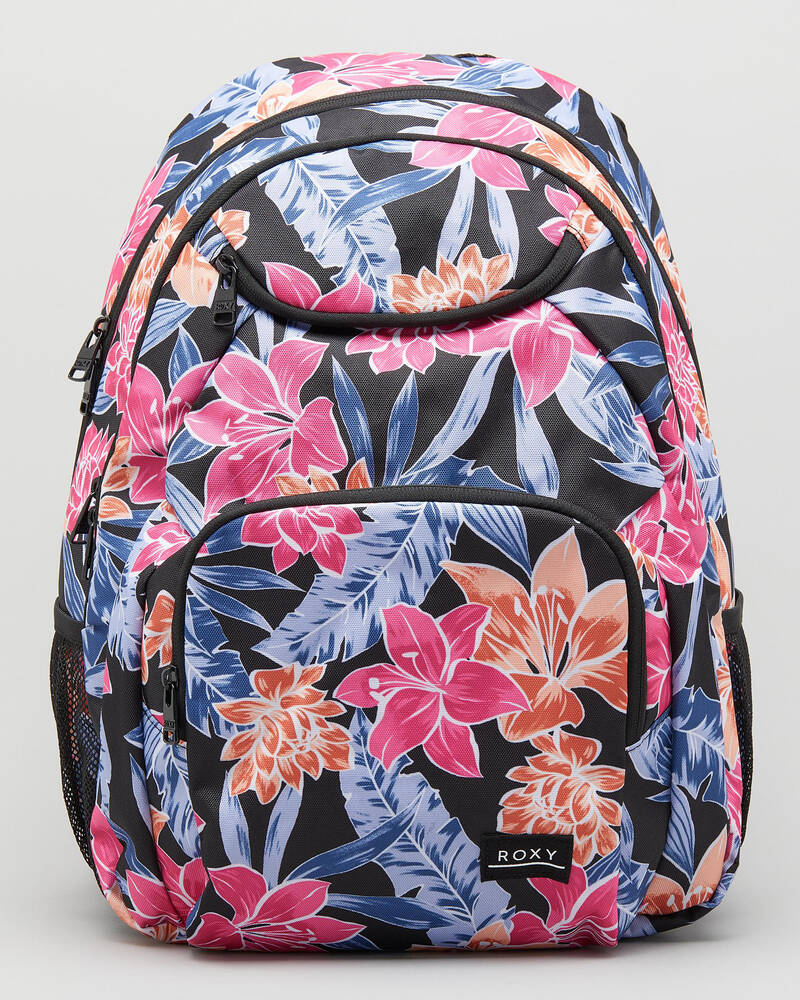 Shop Roxy Shadow Swell Backpack In Anthracite Tropical Oasis S - Fast ...