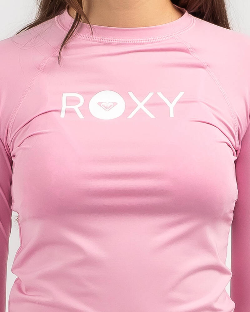 Shop Roxy Girls' Essential Long Sleeve Lycra Rash Vest In Prism Pink ...