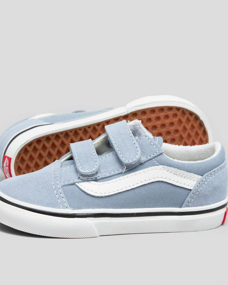 Shop Vans Toddlers' Old Skool V Shoes In Colour Theory Ashley Blue ...