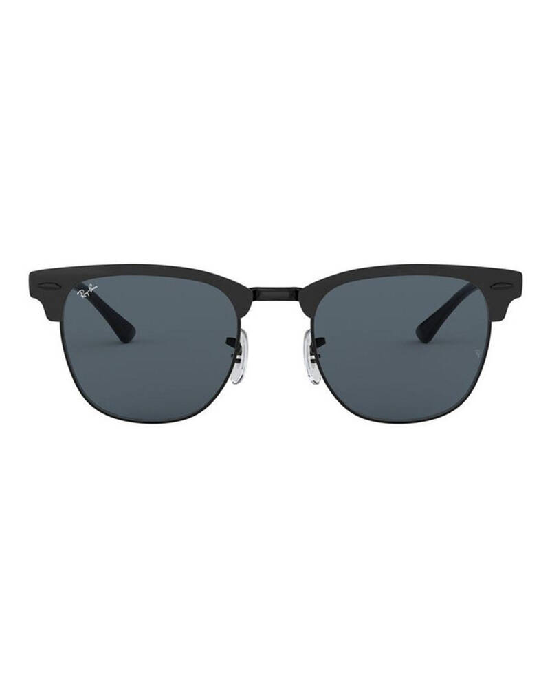 Shop Ray-Ban Clubmaster Metal RB3716 Sunglasses In Shiny Black Top ...