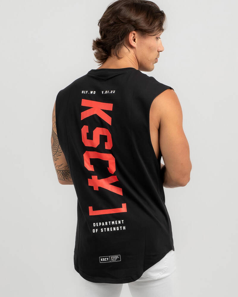 Shop Kiss Chacey Territory Dual Curved Muscle Tank In Jet Black - Fast ...