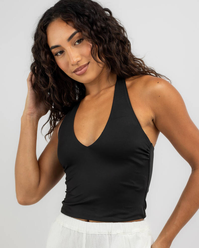 Shop Thanne Matilda Halter Neck Top In Black - Fast Shipping & Easy ...