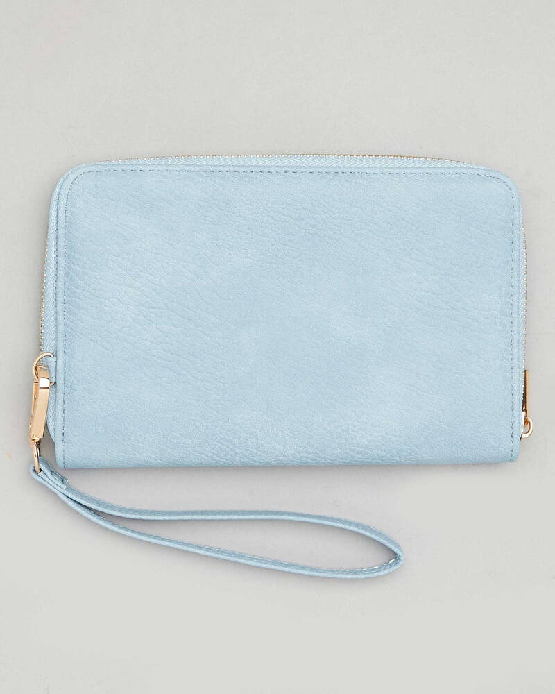 Shop Roxy Back In Brooklyn Travel Wallet In Porcelain Blue - Fast ...