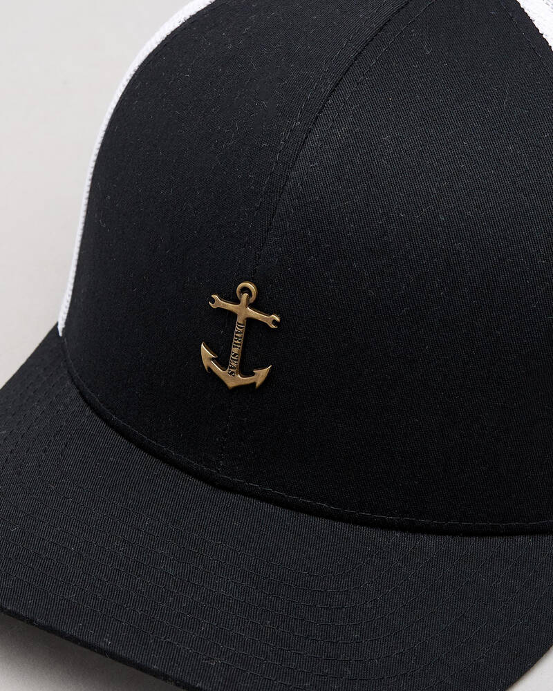 Shop Dark Seas Division Rockhopper Trucker Cap In Black/white - Fast ...