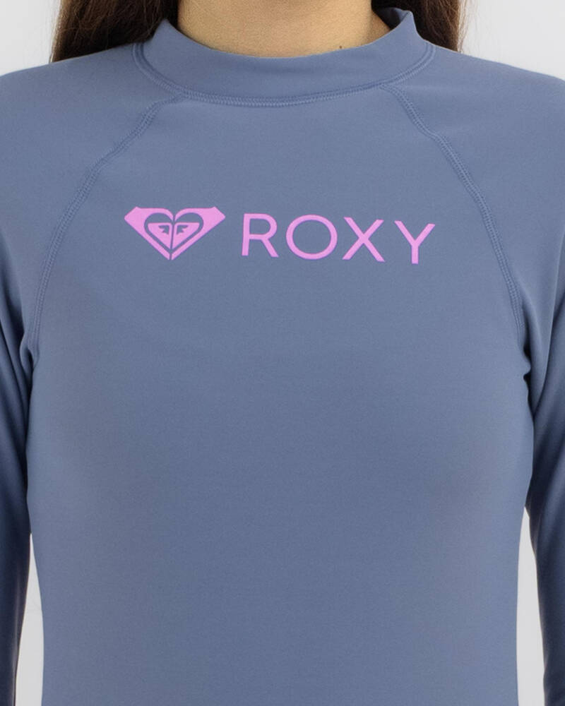 Shop Roxy Girls' Heater Long Sleeve Rash Vest In Wild Wind - Fast ...