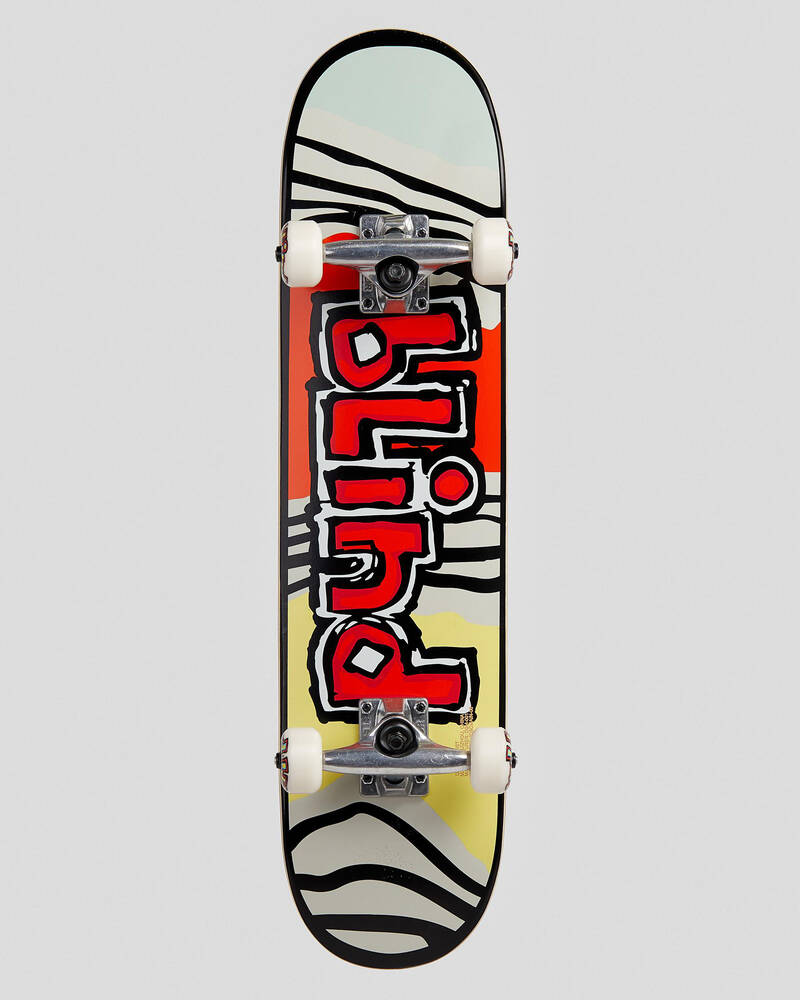 Shop Blind OG Tiger Stripe 7.0" Complete Skateboard In Red/ Orange ...