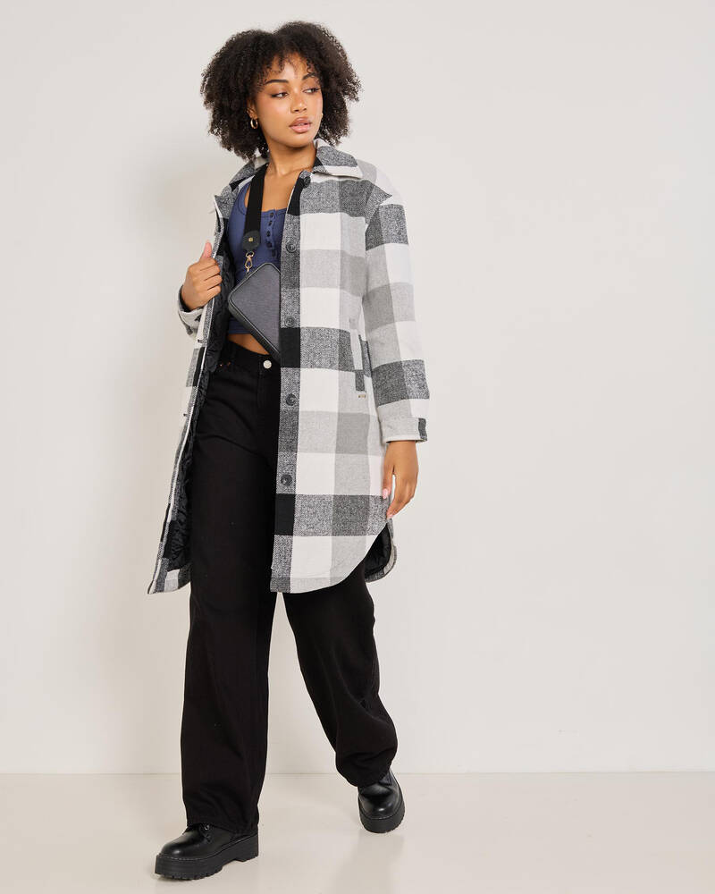 Shop Ava And Ever Forrest Coat In White/black-grey - Fast Shipping ...