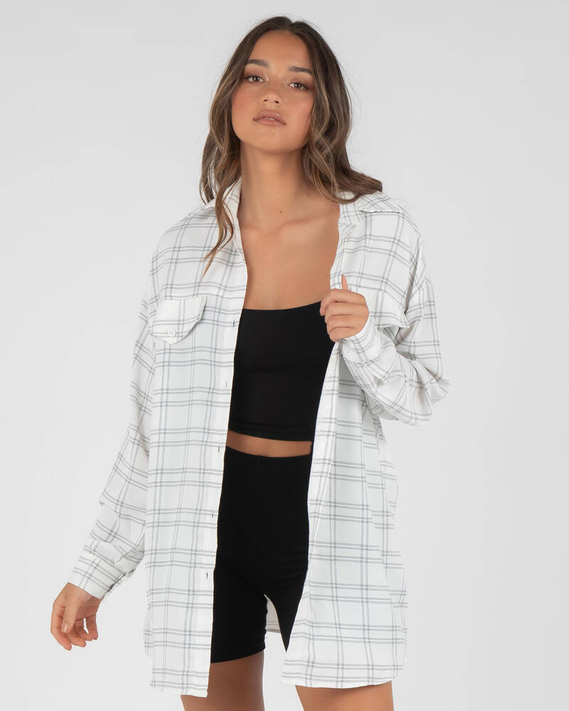 Shop Ava And Ever Pasha Shirt In White/black - Fast Shipping & Easy ...