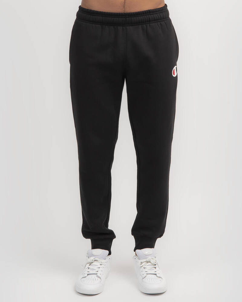 Shop Champion C Logo Cuff Track Pants In Black - Fast Shipping & Easy ...