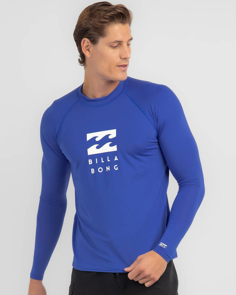 Shop Billabong Union Long Sleeve Rash Vest In Cobalt - Fast Shipping ...