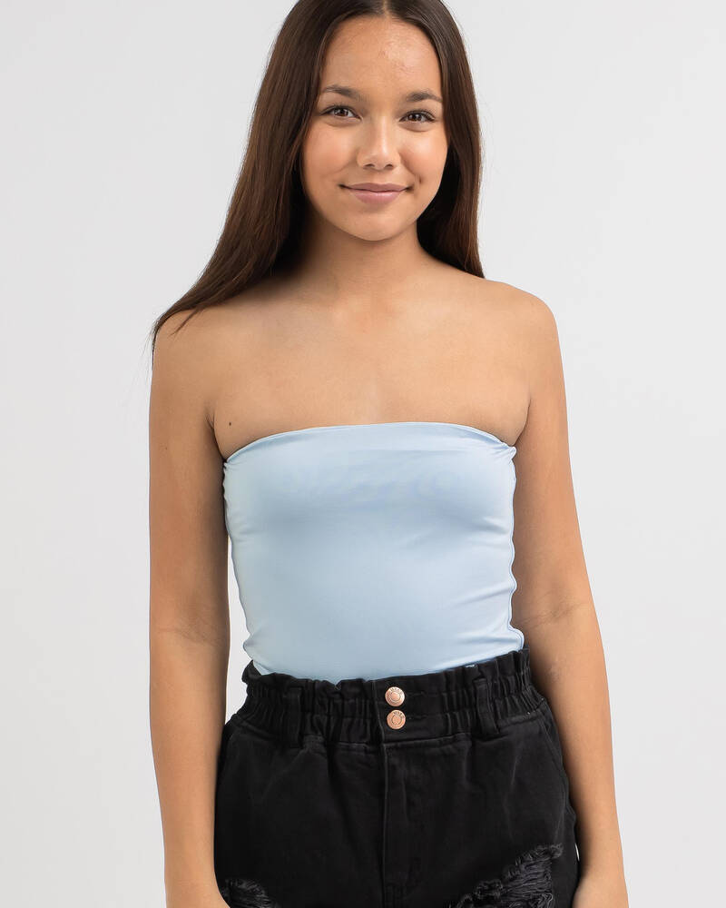 Shop Mooloola Girls' Basic Tube Top In Light Blue - Fast Shipping ...
