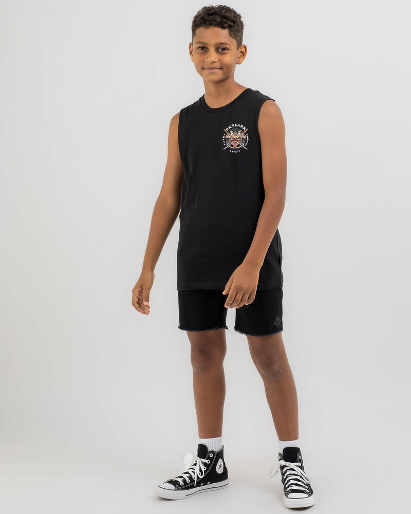 Shop Skylark Boys' Warrior Muscle Tank In Black - Fast Shipping & Easy ...