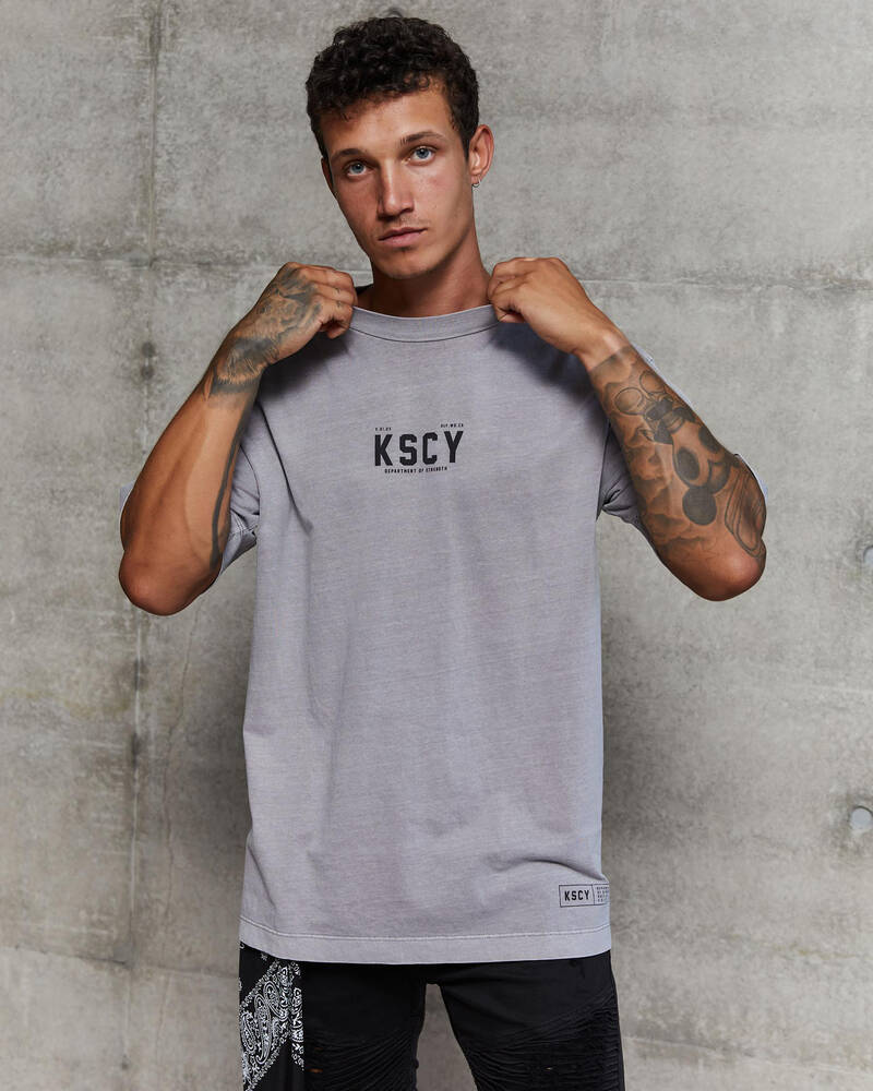 Shop Kiss Chacey Recognised Oversized T-Shirt In Pigment Silver Sconce ...