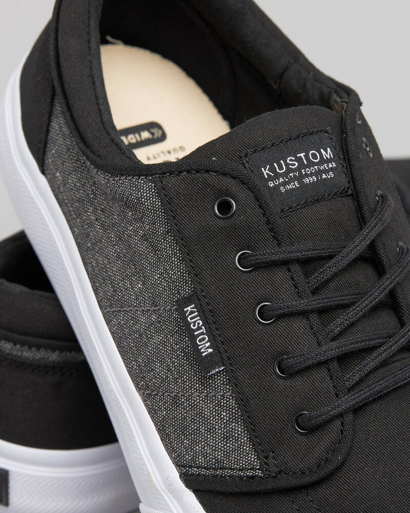 Shop Kustom Remark Wide Shoes In Black Char - Fast Shipping & Easy ...