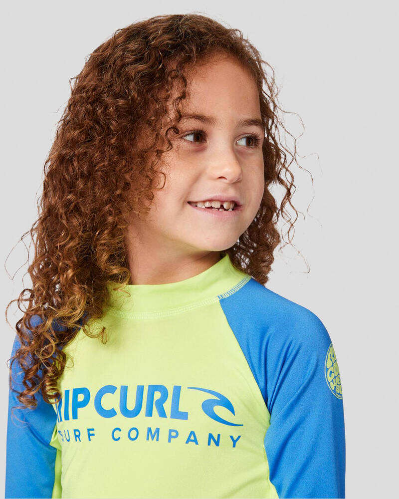 Shop Rip Curl Toddlers' Shock Long Sleeve Rash Vest In Blue / Green ...